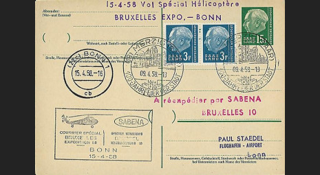 SAB58-H3T2 : SAAR 1958 SABENA Helicopter Special Flight Brussel Expo 58 ...