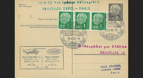 SAB58-H4T1 : SAAR 1958 SABENA Helicopter Special Flight Brussel Expo 58 ...
