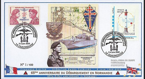 DEB09-7A : 2009 - FDC "D-Day 65th anniversary - Commando Kieffer ...