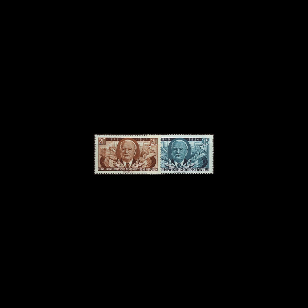 DDR173-174 : 1954 - 2 values DDR '5th anniversary of the RDA ... DDR173-174 : 1954 - 2 values DDR '5th anniversary of the RDA ...