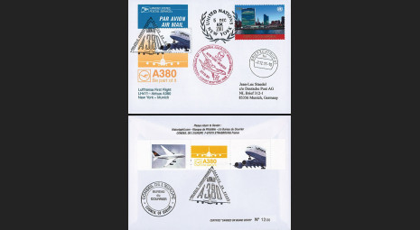 A380-167 : 2011 - FFC (Pli) "1er vol New York - Munich LH411 de l’A380 ...