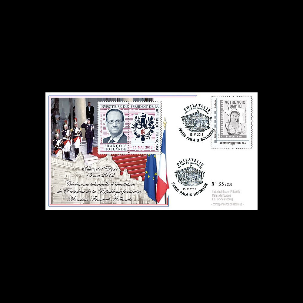 PRES12-7C : France Carnet porte-timbres "Présidentielle 2012, 1er tour ...