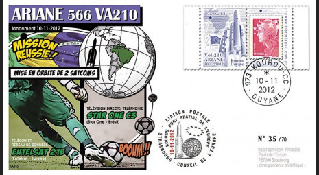 VA210L-T1 : 2012 - FDC Kourou ARIANE 5 Vol 210 - Star One C3 et ...