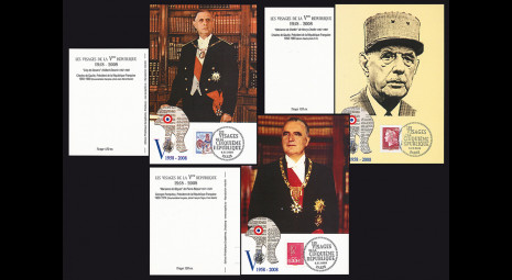 REP08-1/12CP : France - 12 maxi cards Presidents of the 5th Republic ...