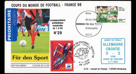 FIFA98-8: FDC Football World Cup FRANCE 1998 - Quarter Final Germany ...