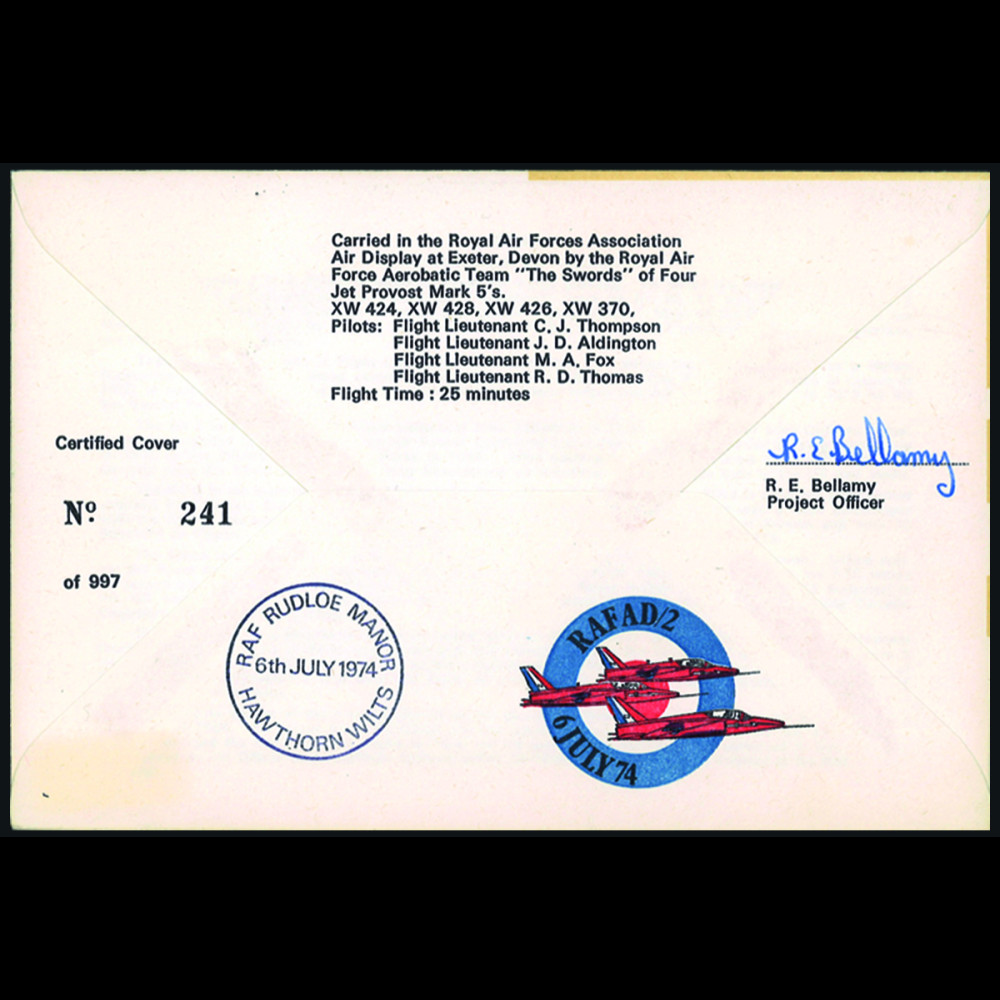 RAF-SWORDS74D: THE SWORDS 1974 Aerobatic Patrol - Pilot Signatures