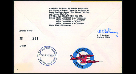 RAF-SWORDS74D: THE SWORDS 1974 Aerobatic Patrol - Pilot Signatures