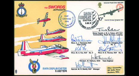 RAF-SWORDS74D: THE SWORDS 1974 Aerobatic Patrol - Pilot Signatures