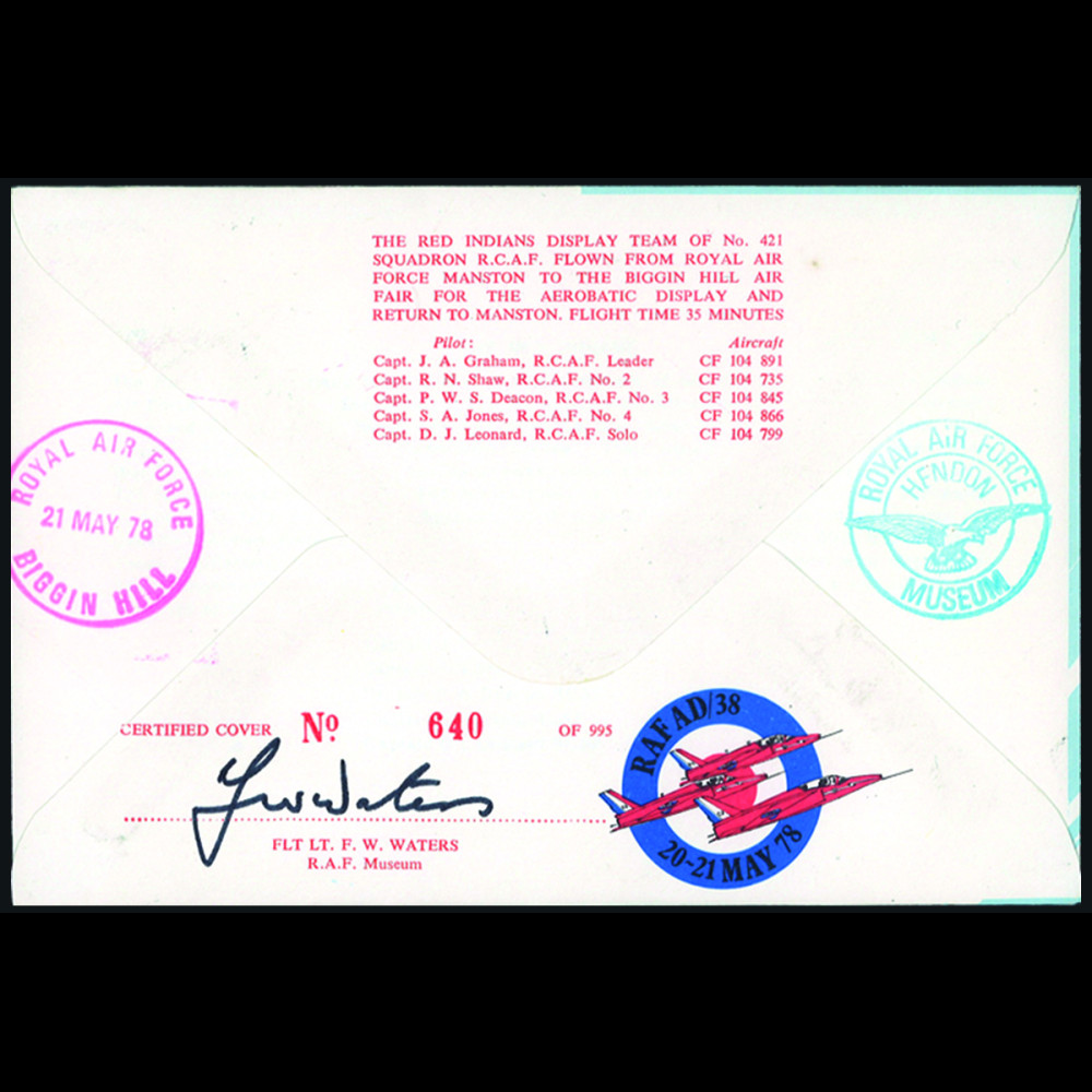 RAF-INDIANS78D: THE RED INDIANS 1978 Aerobatic Patrol - Pilot Signatures