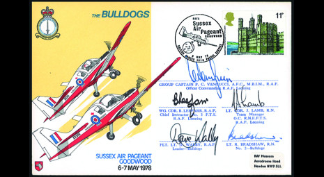 RAF-BULL78D: Aerobatic Patrol THE BULLDOGS 1978 - Pilot Signatures