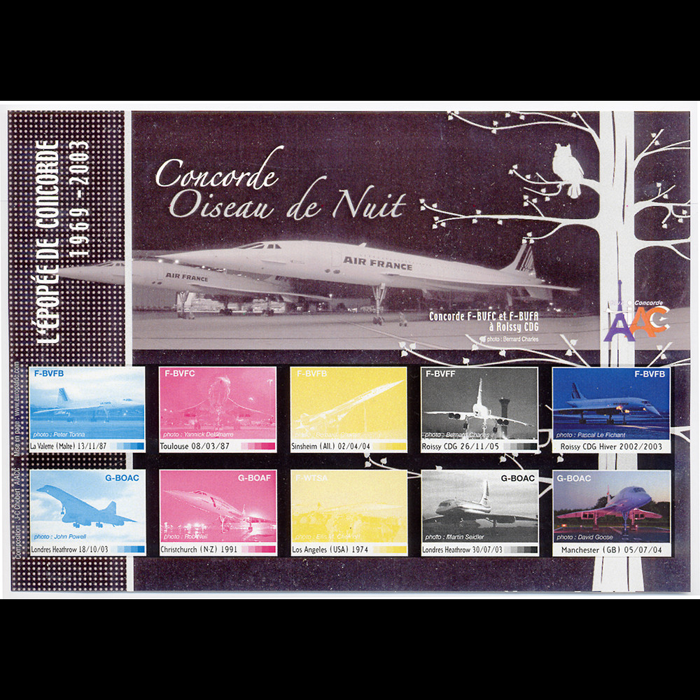 CO-E7E: 2006 - COLOR PROOF labels "The Epic of Concorde 1969-2003 ...
